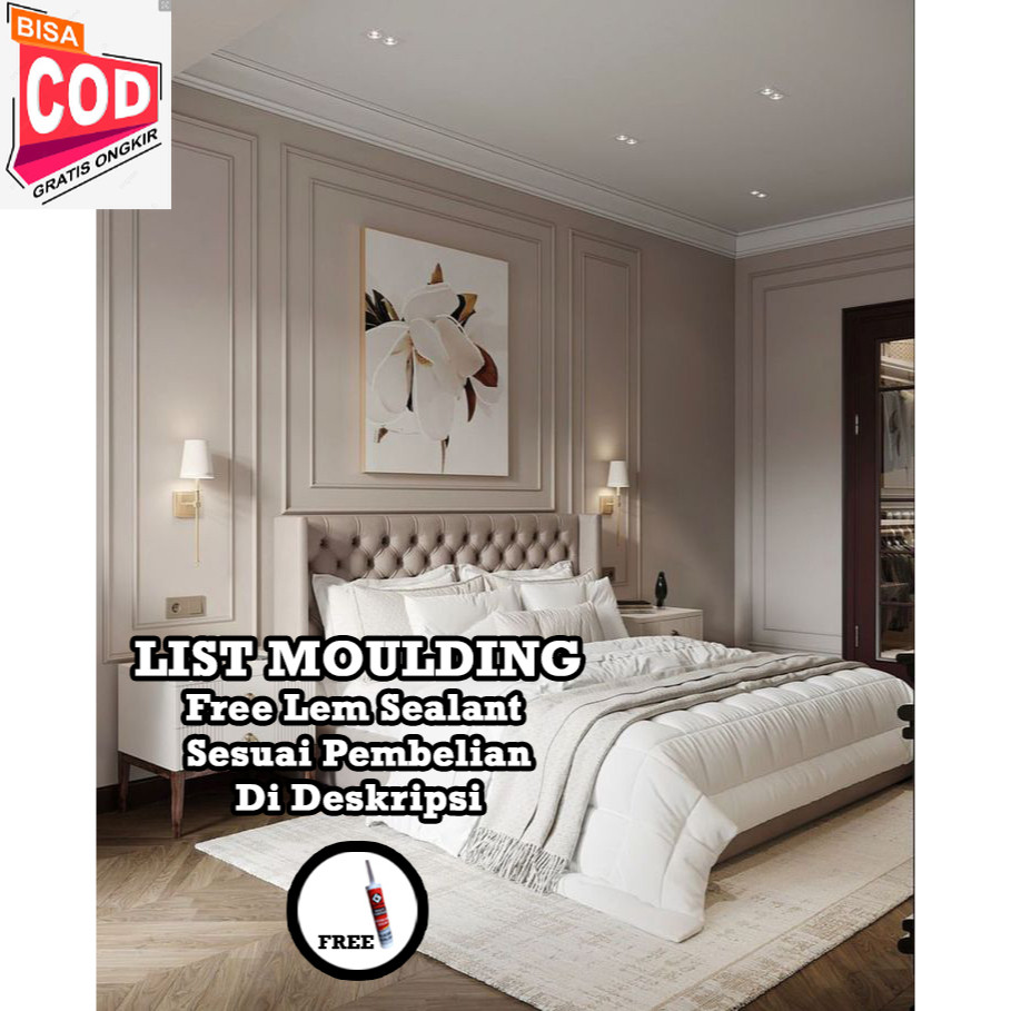 Jual TT PAKET 2 Pcs Border Profil Lis Molding Tembok List Wall Moulding ...