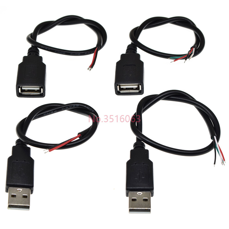 Jual 30cm Power Supply Cable 2 Pin USB 2.0 A Female Male 4 Pin Wire ...