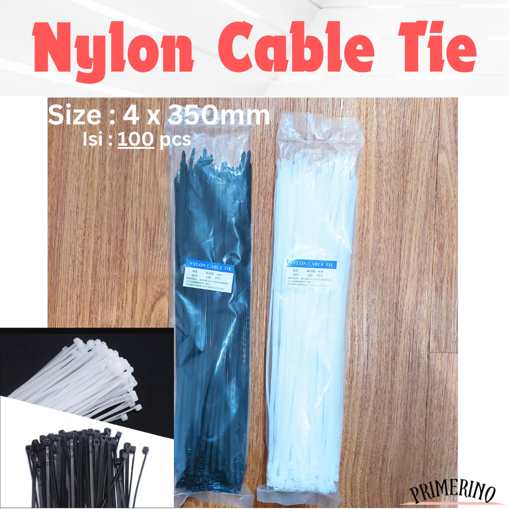 Jual Cable Ties 4.0 x 350 mm Pengikat Kabel Ties Nilon (100 pcs ...