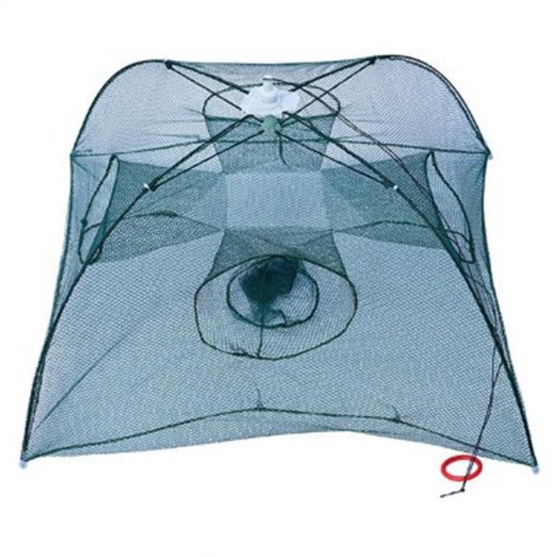 Jual Shrimp Cage With Iron Chain Fishing Trap Net Folding Fishing Cage ...