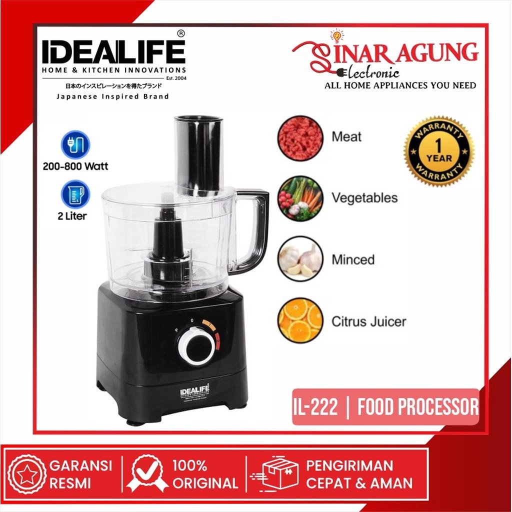 Jual IDEALIFE IL222 / IL-222 FOOD PROCESSOR 2.1L PEMULAT - GARANSI RESMI | Shopee Indonesia