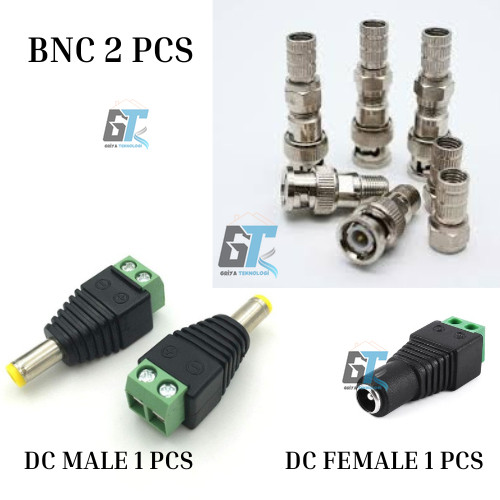 Jual Konektor BNC Drat 1 Set | Jack DC Male/Female untuk CCTV ...