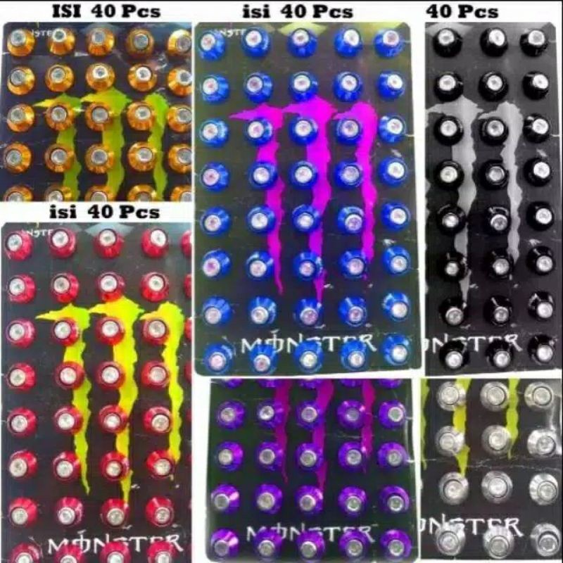 Jual Baut posh Monel Satu Paket ini 40 pcs Warna Lengkap | Shopee Indonesia