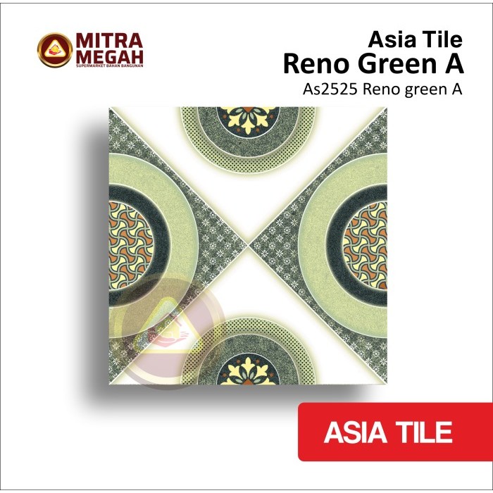 Jual KERAMIK ASIA TILE 25X25 RENO GREEN A | Shopee Indonesia