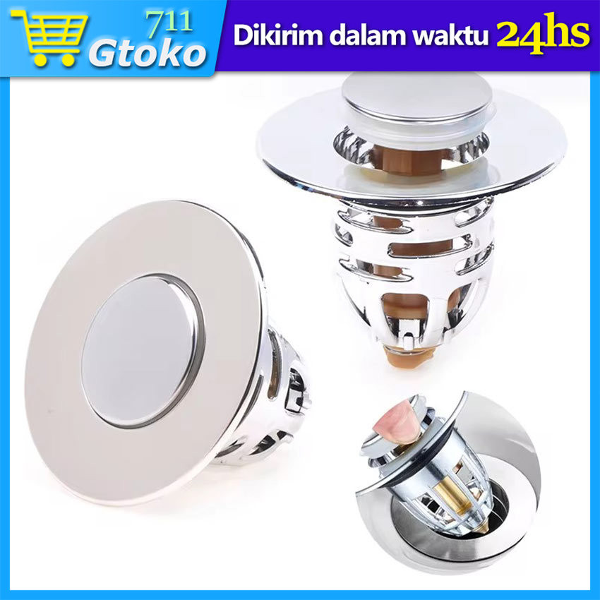 Jual Afur Kepala Sifon Pop Up Basin Sink Wastafel Drain Bathtub Filter ...