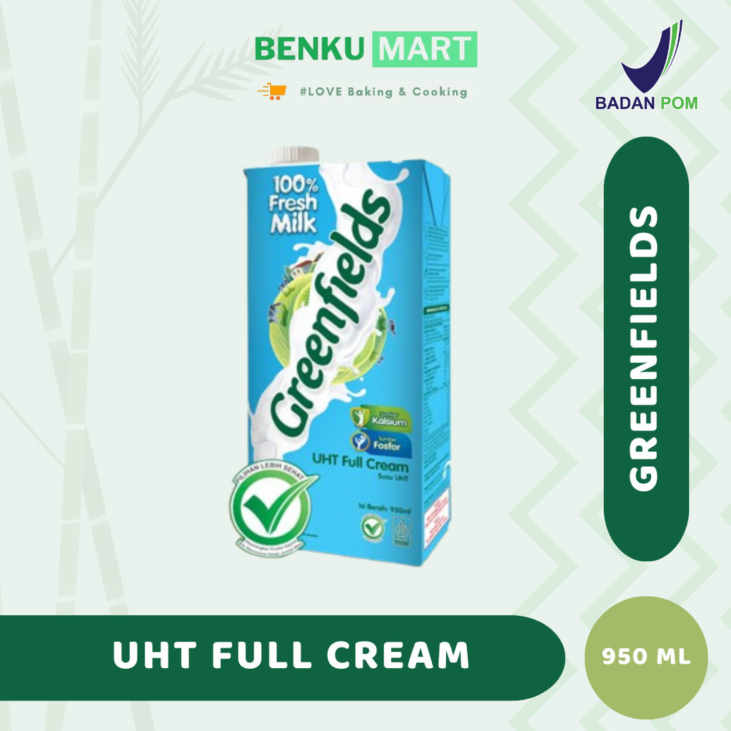 Jual Susu Greenfields UHT Full cream 950 ml | UHT Milk 950 mili liter HALAL | Shopee Indonesia