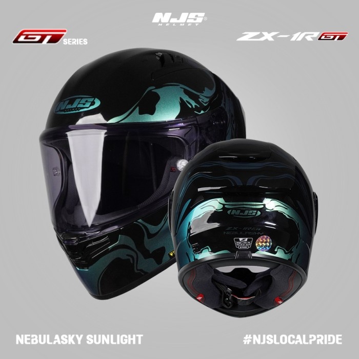 Jual NJS ZX-1R GT Nebulasky Emerald Chameleon - Helm Full Face (FREE SPOILER GT ) - Helm Full ...
