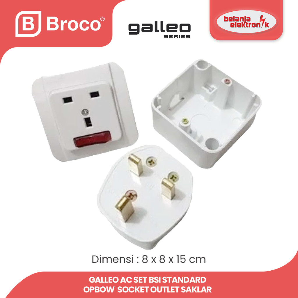 Jual BROCO GALLEO SERIES AC SET BSI STANDARD OPBOW STOP KONTAK + OPBOW ...