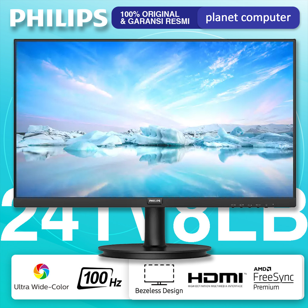 Jual Monitor LED Philips 241V8B 24" 100Hz IPS FHD 1080p VGA HDMI VESA ...