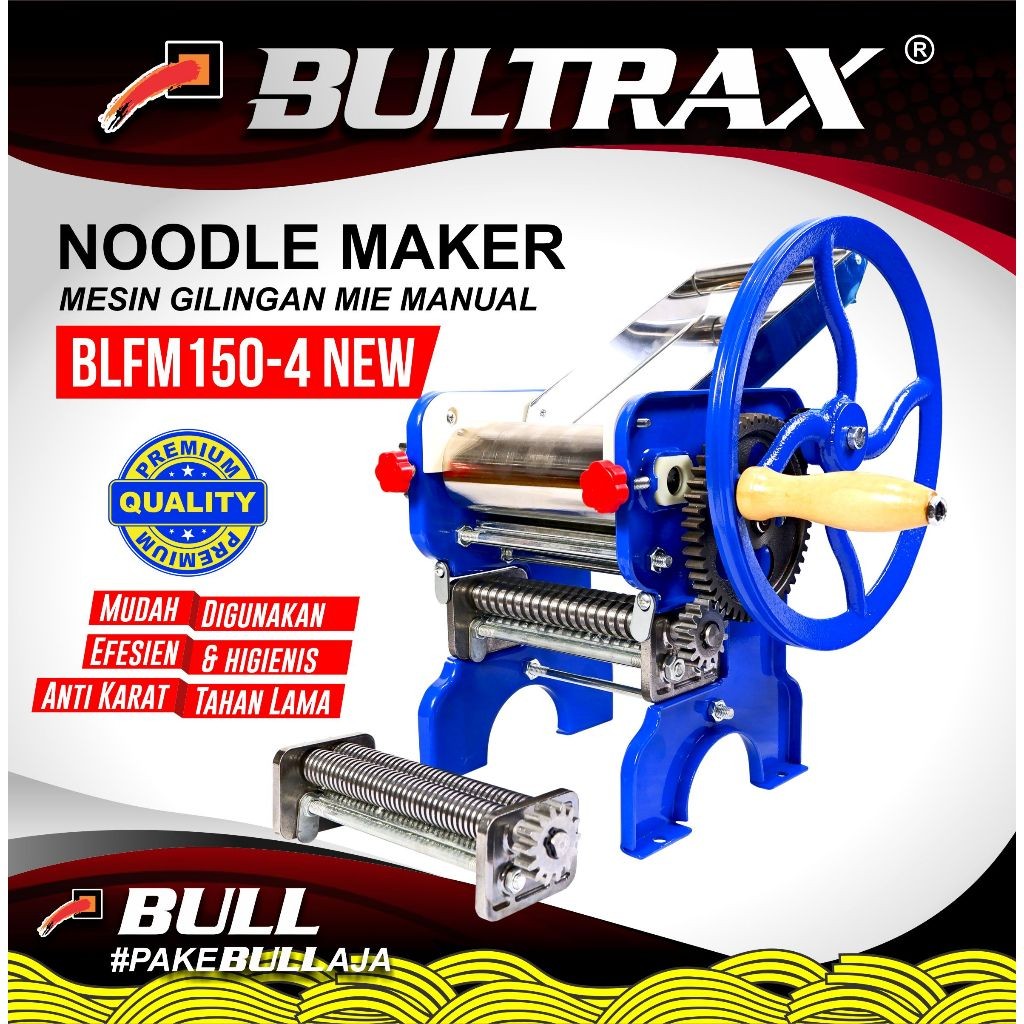 Jual BULTRAX Mesin Gilingan Mie Manual STAINLESS 150mm / Lebar Roll 150mm / Mesin Pasta Noodle ...