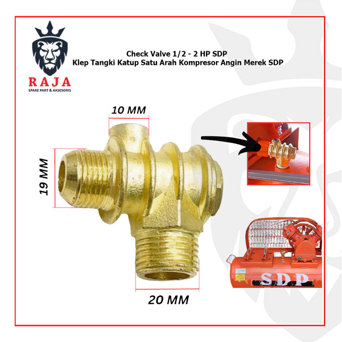 Jual Check Valve 1/2 - 2 HP SDP Klep Tangki Katup Satu Arah Kompresor ...