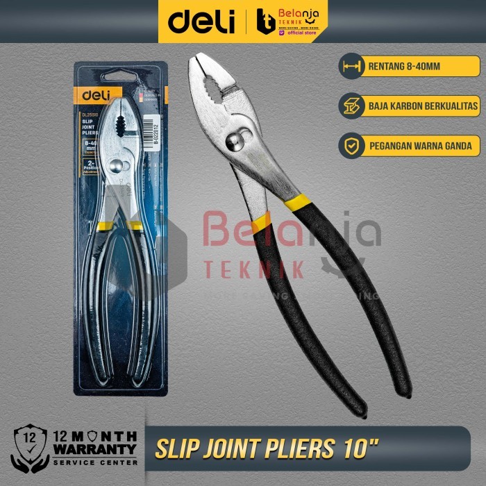 Jual Deli Slip Joint Pliers 10" Tang Slip Join 10 Inch Tang Setel Tang ...