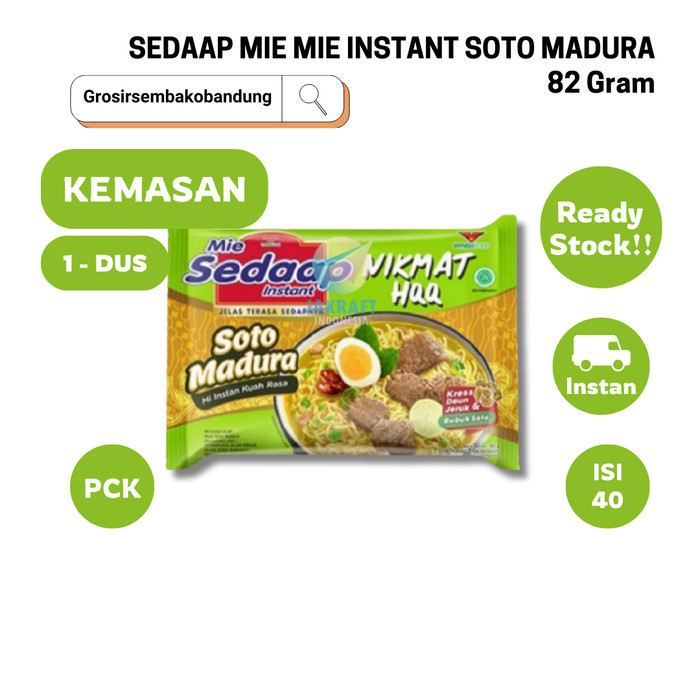Jual SEDAAP MIE MIE INSTANT SOTO MADURA PCK 82g - 1 Dus - Kota Bandung | Shopee Indonesia