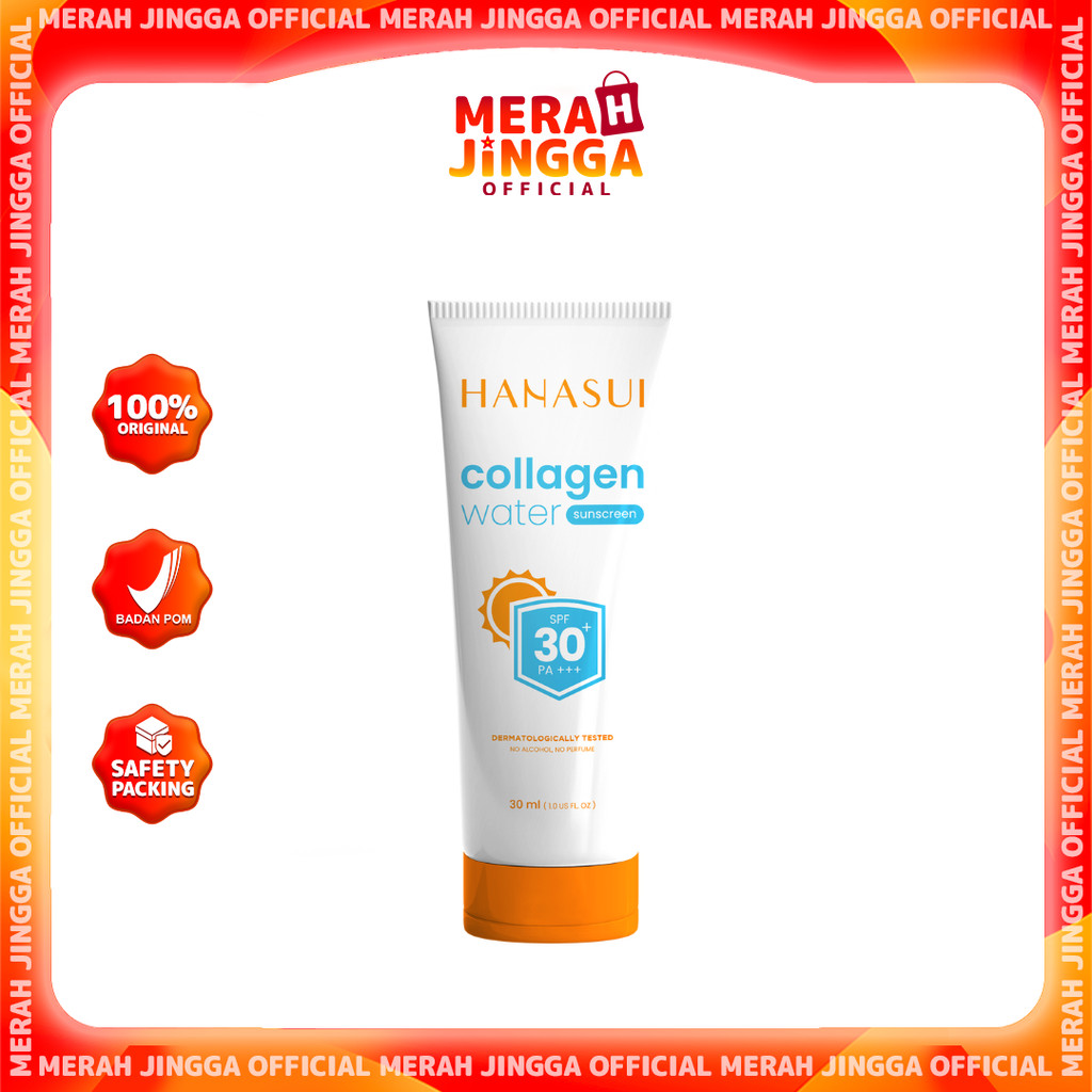 Jual Hanasui Collagen Water Sunscreen SPF 30 30ml | | Merah Jingga ...