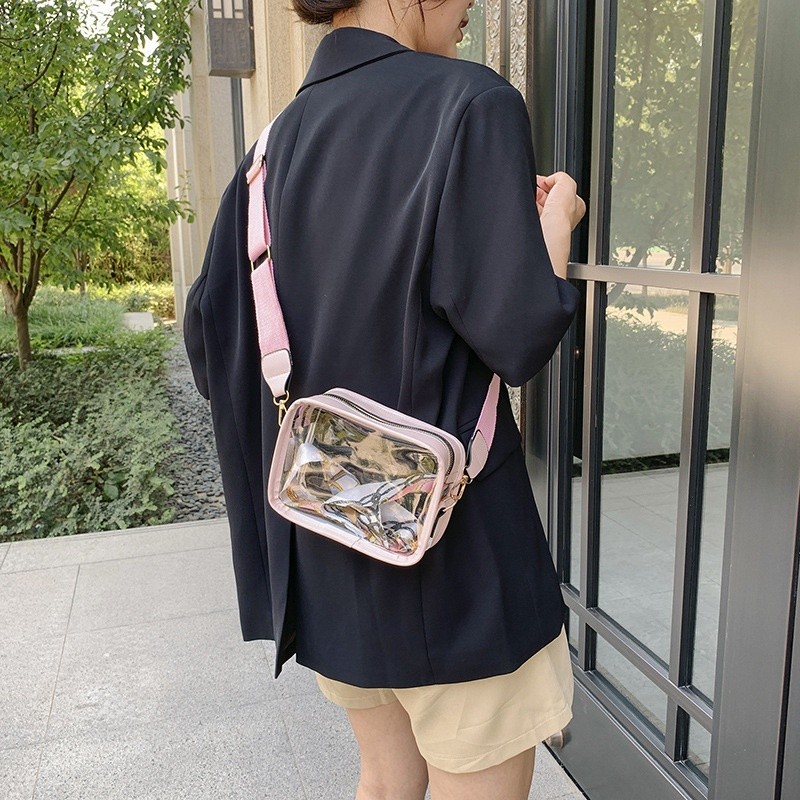 Jual Korean style smallsquare bag Women Transparent waterproof cosmetic ...