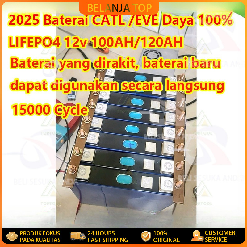 Jual 2025 CATL/BYD EVE Battery Lifepo4 12v 120ah/100AH Battery Lifepo4 12v 120ah 100ah plus BMS ...
