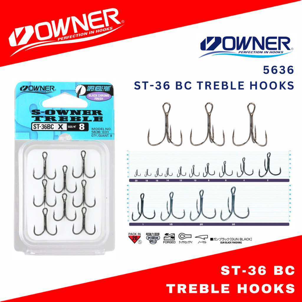 Jual Owner ST-36 BC Treble Hook | Shopee Indonesia
