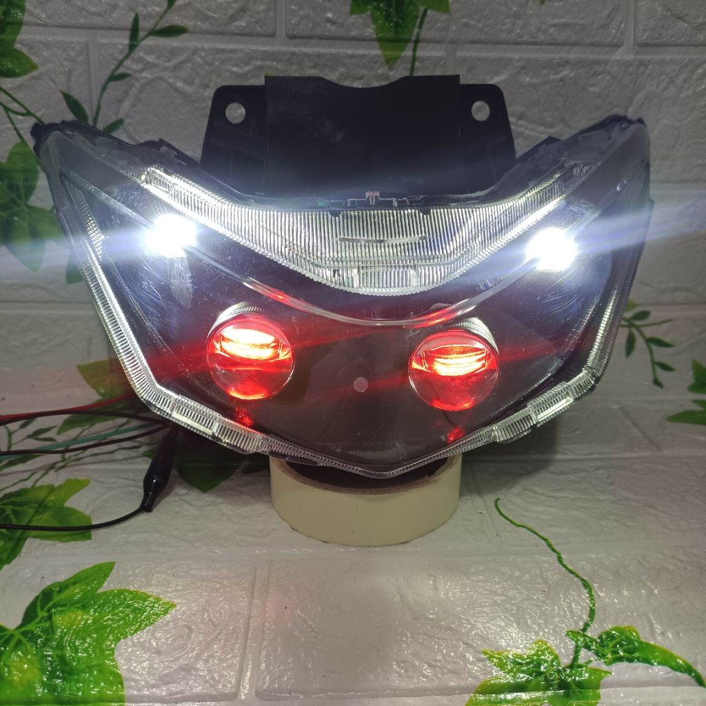Jual refelektor beat deluxe tahun 2020_2023 custom lampu H4 mini lazer ...