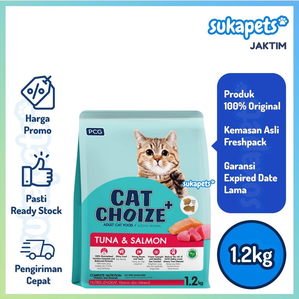 Jual Cat Choize Plus Adult Tuna & Salmon Makanan Kucing Kering 1.2kg ...