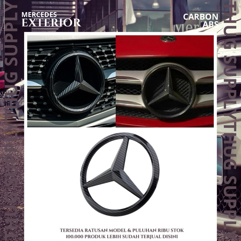 Jual COVER LOGO GRILL CARBON MERCEDES BENZ AMG MERCY EMBLEM BADGE ...