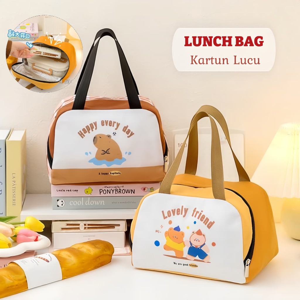 Jual Tas Bekal Makan Anak Motif Karakter Lucu /Lunch Bag Cooler Box ...