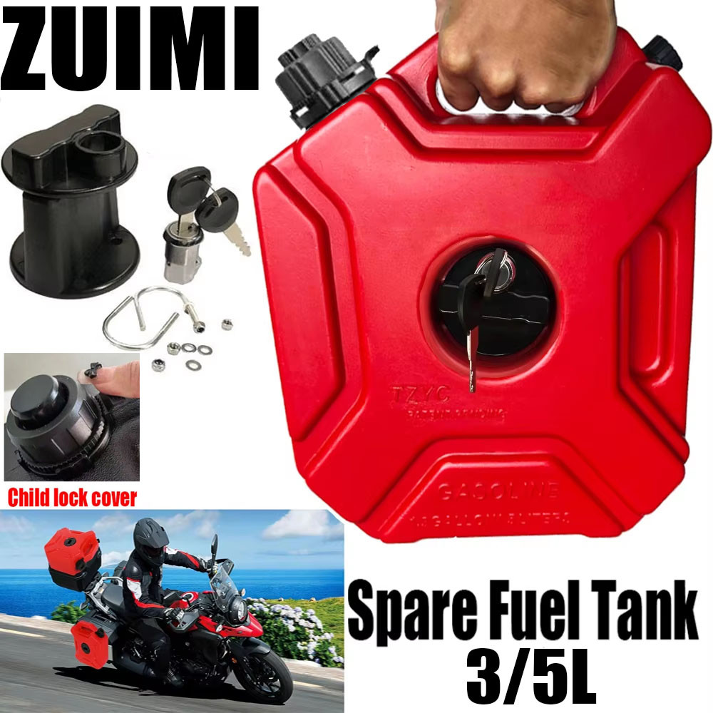 Jual New Safe Lock Motorcycle 5L Plastic Cans Gas Fuel Tank Emergency ...