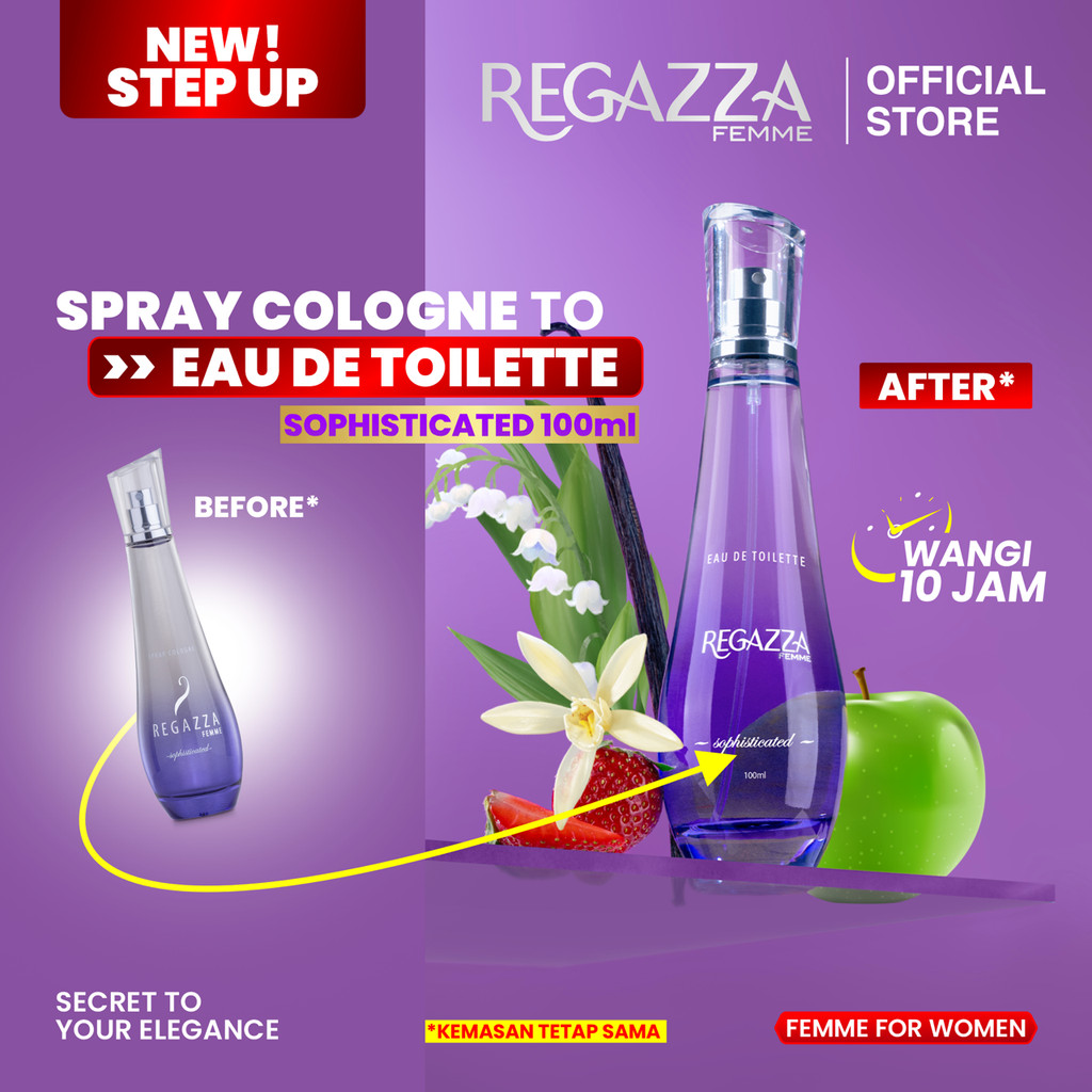 Jual Regazza Spray Cologne Sophisticated (Violet, 100ml) | Shopee Indonesia