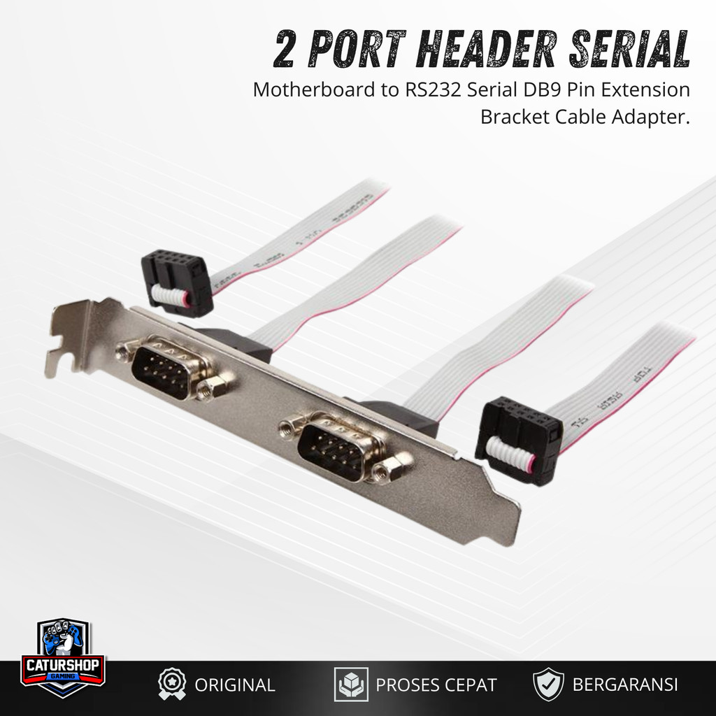 Jual Header 2 Port DB9 M IDC 10 Pin Kabel – Bracket RS232 Motherboard ...