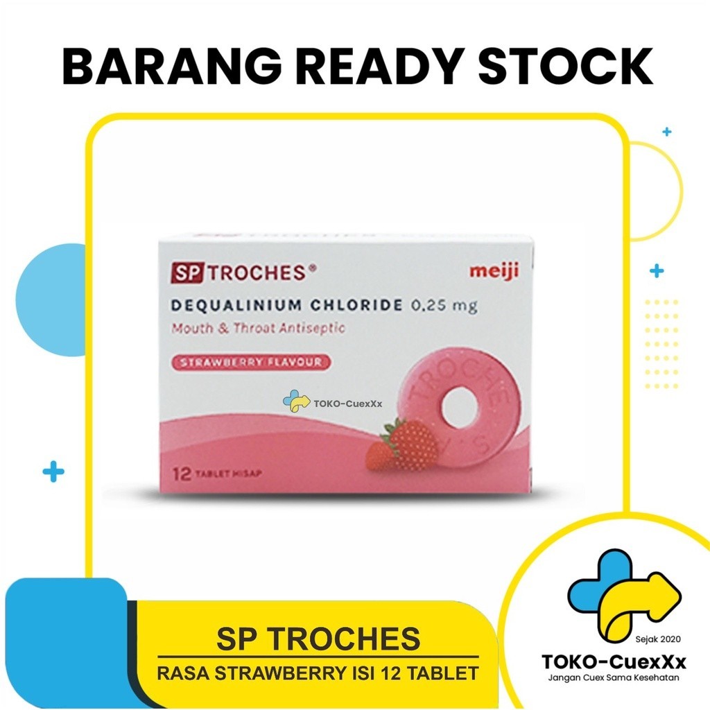 Jual SP TROCHES ISI 12 TABLET HISAP RASA STRAWBERRY/MELON - OBAT RADANG ...