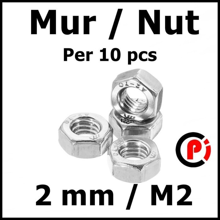 Jual Mur untuk baut ukuran 2mm 2 mm M2 harga per 10pcs | Shopee Indonesia
