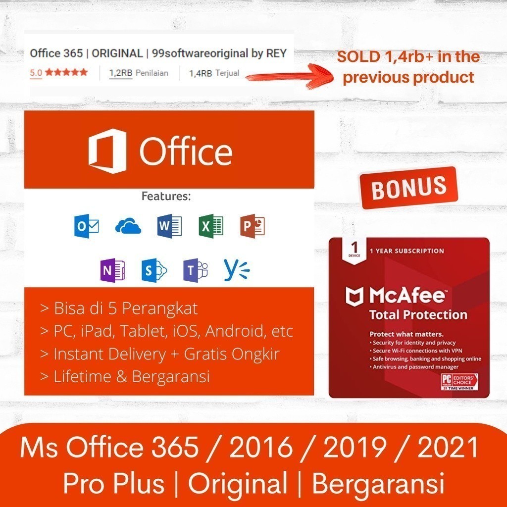 Jual Ori_Promo Office 365 / 2016 / 2019 / 2021 | Win / Mac / iPAD / Tablet / Huawei | Bonus ...