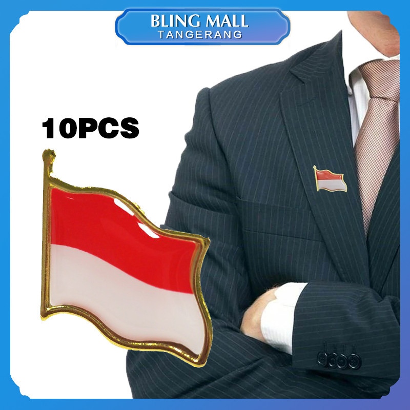 Jual 10 Buah Pin Merah Putih Bahan Paduan Pin Bendera Indonesia ...