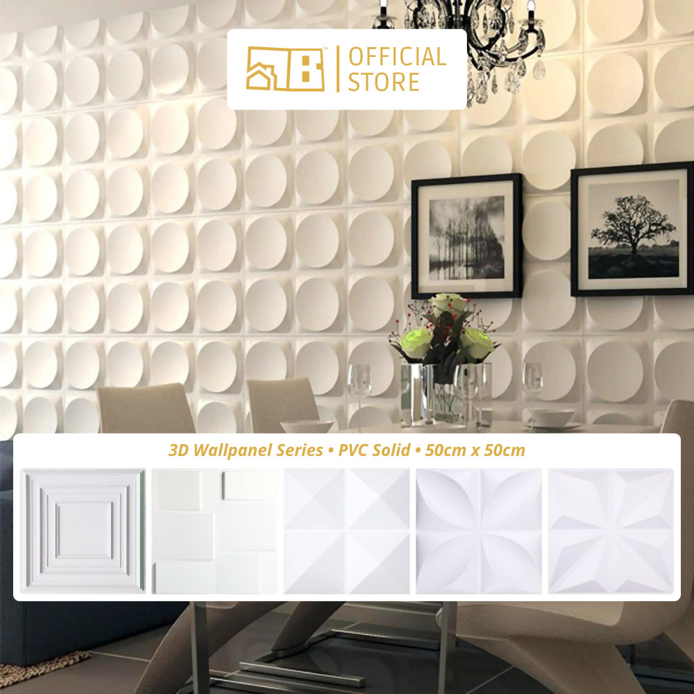 Jual (13 Motif) 3D Wallpanel 50cm x 50cm PVC Solid Dekorasi Dinding ...