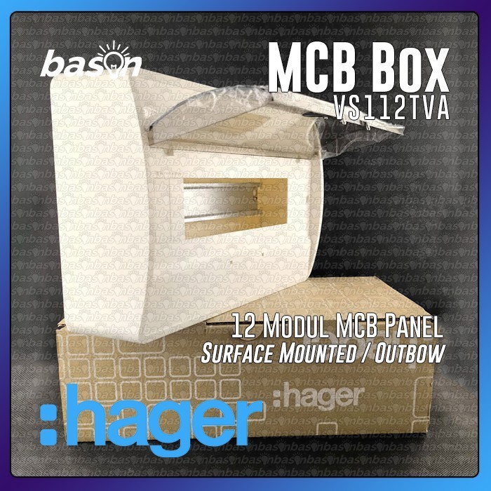 Jual HAGER VS112TVA MCB Box Outbow Surface Mounted - 12-Group MCB Panel ...