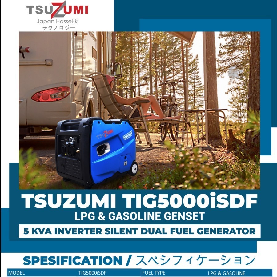 Jual Genset Silent 4000 Watt Tsuzumi TIG 5000 ISDF Dual Fuel Generator ...