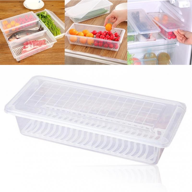 Jual Plastic Food Containers with Removable Drain Plate and Lid Kitchen ...