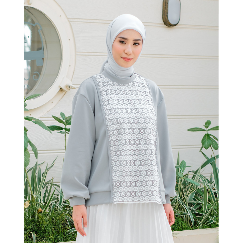 Jual Muda Official Falisha Sweatshirt - Grey | Shopee Indonesia