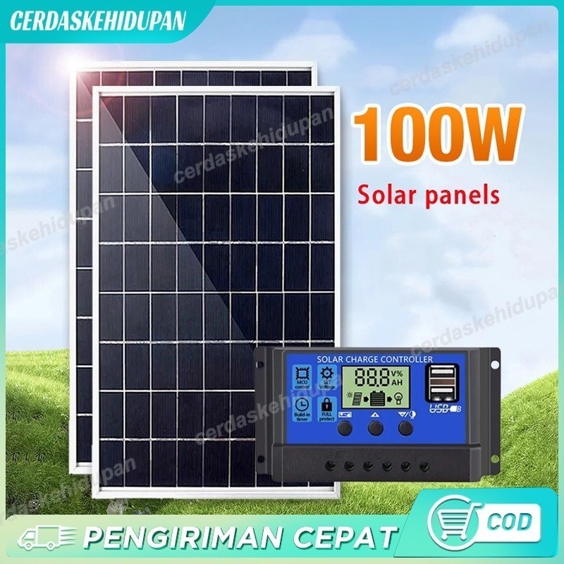 Jual DF28U 【Beli 1 Dapat 2！】60W/100W SOLAR PANEL PANEL SURYA PEMBANGKIT ...
