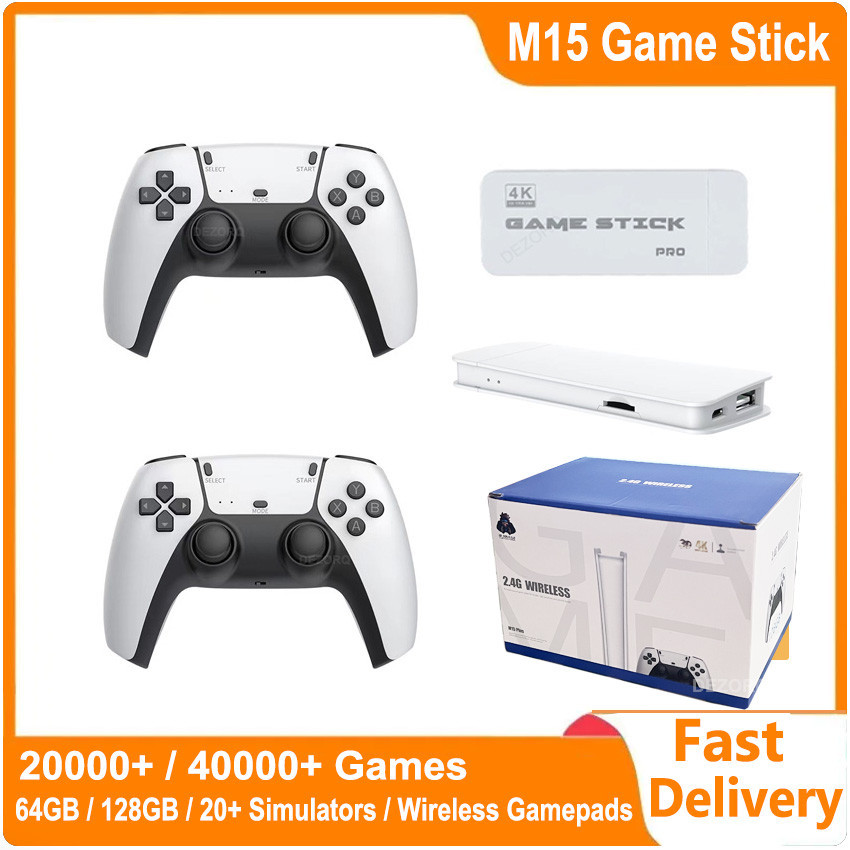 Jual M15 Retro Game Console Wireless Gamepads Video Game Stick 64G ...