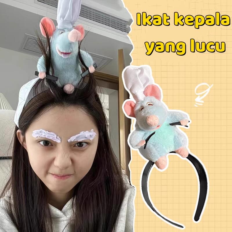 Jual Bando Koki Tikus Viral/Bando Jepit Tikus Ratatouille Douyin Viral ...