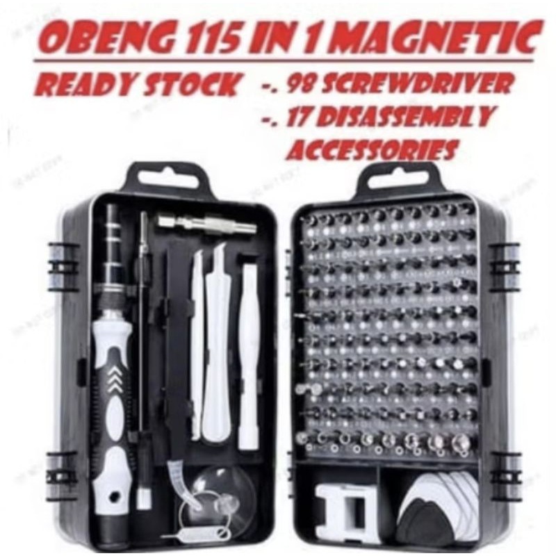 Jual OBENG 115 IN 1 HP FULL SET OBENG SERVIS KOMPUTER LAPTOP HP OBENG SERVICE 115 IN 1 OBENG ...