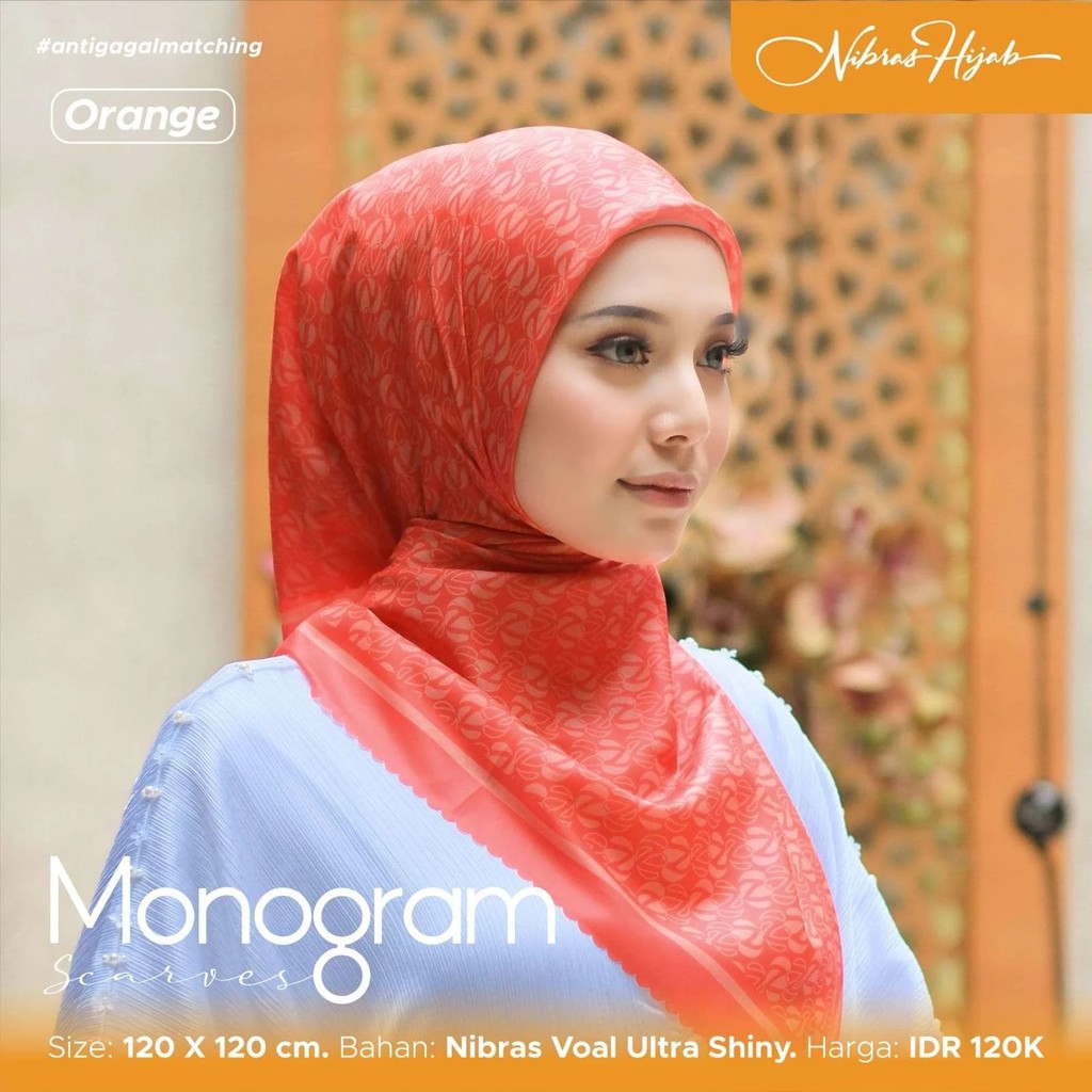 Jual Twotone Monogram Scarves by Nibras | Shopee Indonesia