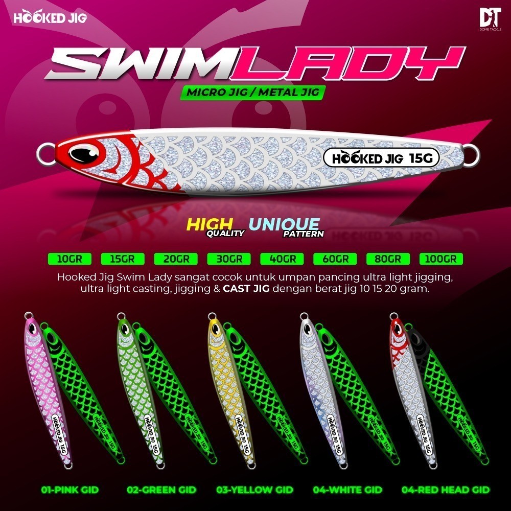 Jual Hooked Jig Swim Lady Umpan Micro Jig Metal Jig GID 10 gr 15 gr 20 gr 30 gr 40 gr 60 gr 80 ...