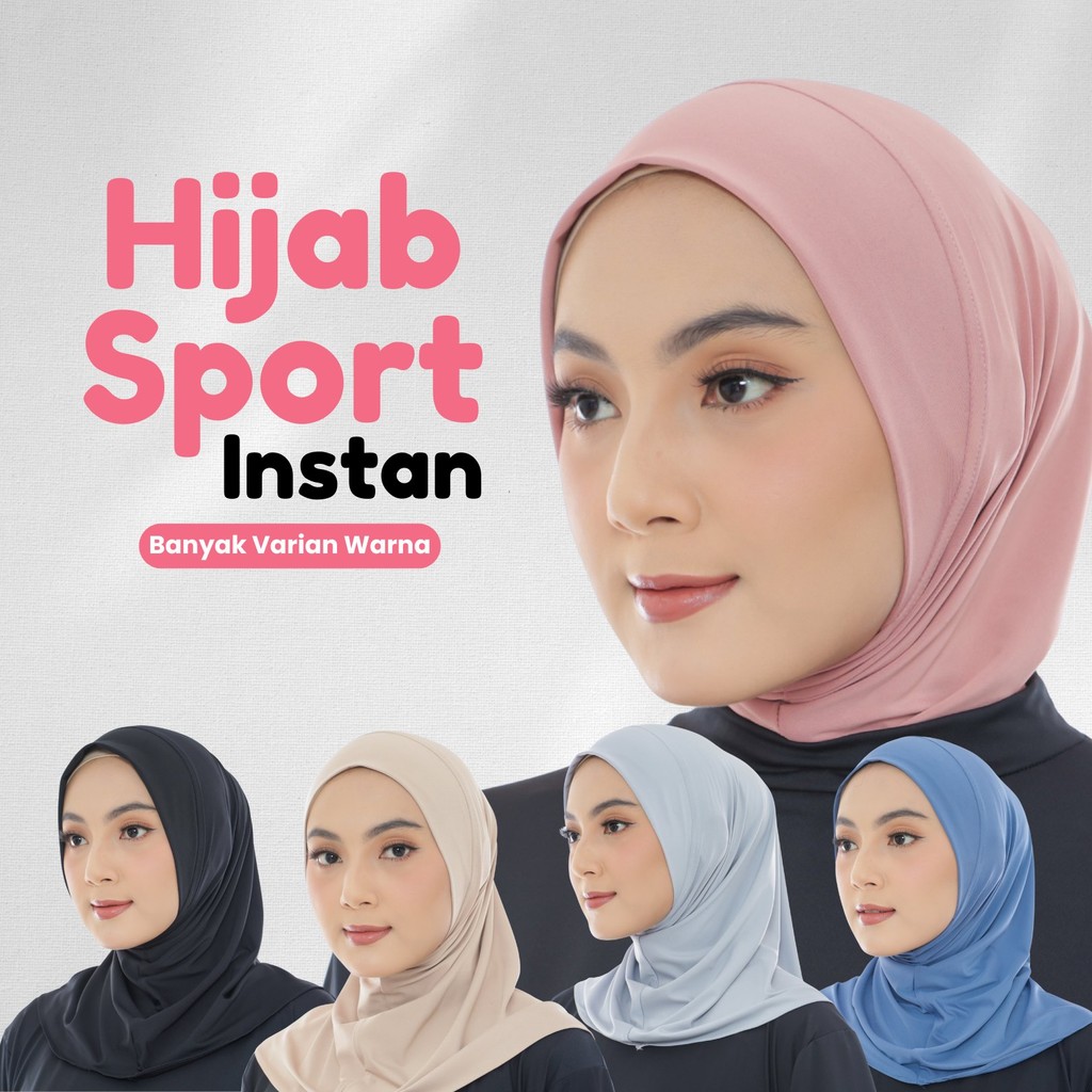 Jual Hijab Sport Instant Wanita Kerudung Bergo Lari Renang Badminton ...