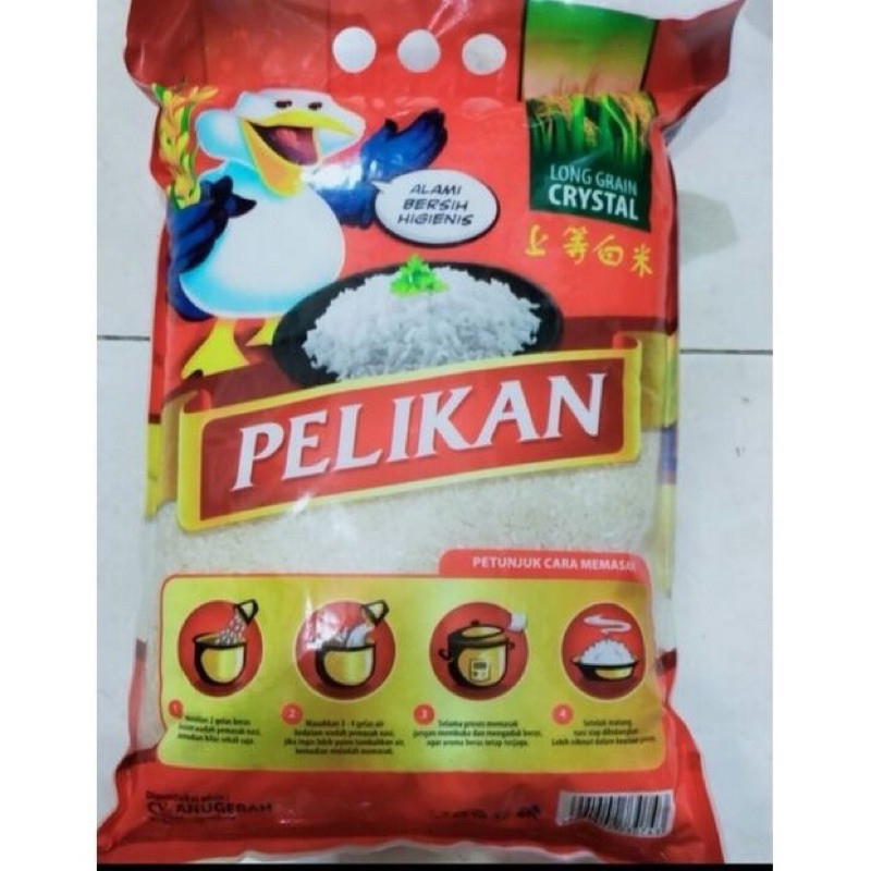 Jual beras premium cap pelikan kemasan 5kg | Shopee Indonesia