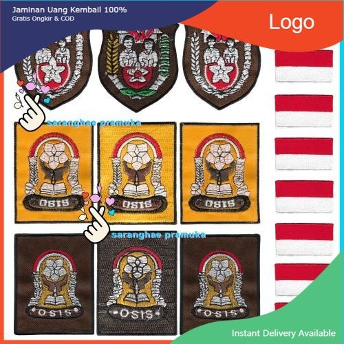 Jual Bordir Ready Osis SD Bordir Bendera Merah Putih Seragam Osis SMP ...