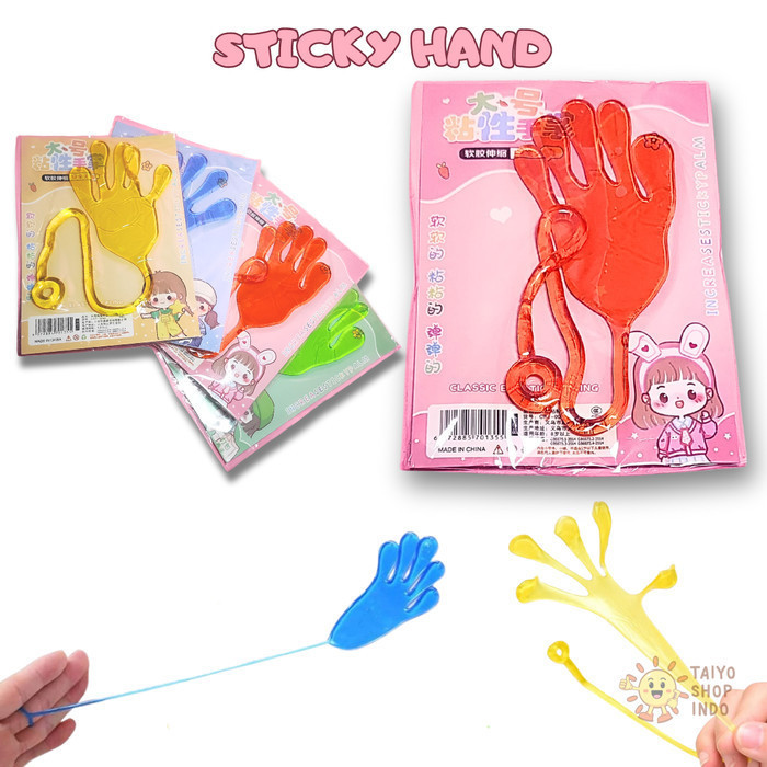Jual TAIYO Mainan Anak Sticky Hand Jelly Tempel Tangan Palm Climbs Wall ...