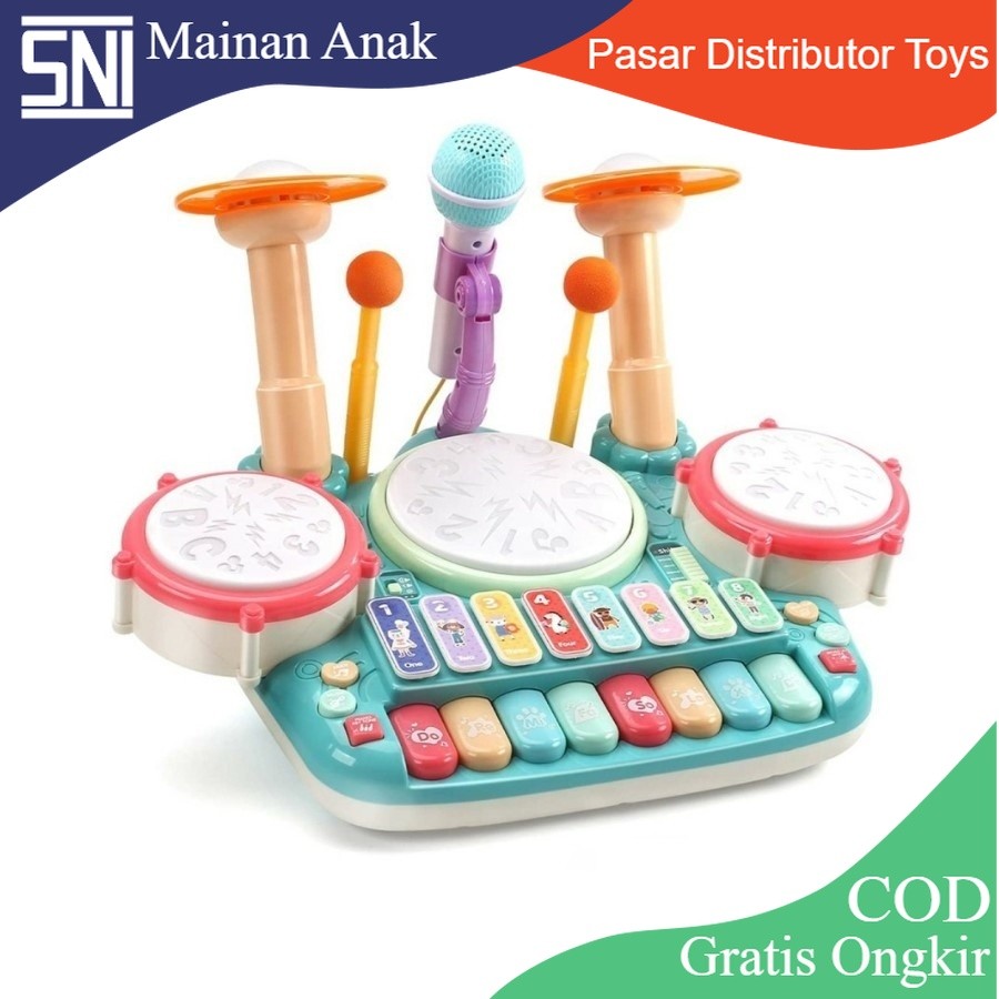 Jual Mainan Anak Alat Musik Keyboard Drum Piano Xylophone Elektronik ...