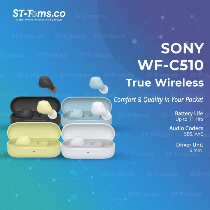 Jual Sony WF-C510 / WF C 510 / WFC 510 True Wireless TWS 22Hrs Battery ...