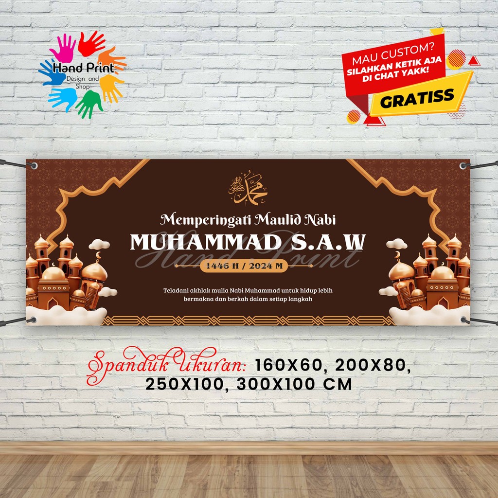 Jual Cetak Spanduk Banner Memperingati Maulid Nabi CoklatMMT Spanduk ...